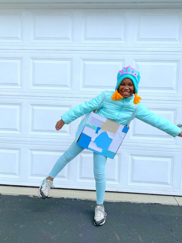 DIY Cardboard Ice Princess Costume - 4 Hats and Frugal